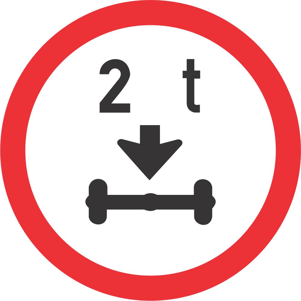 Axle Mass Load Limit retro reflective road sign (R203) Axle Mass Load Limit retro reflective road sign (R203)