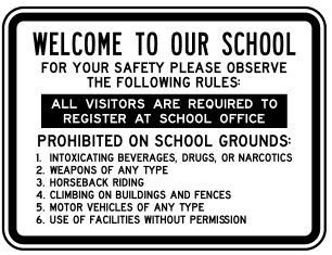 School Security and school rules safety sign (SS5) | Safety Sign Online