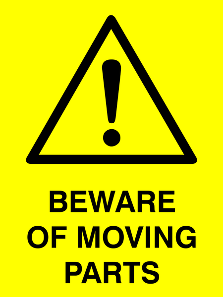 Beware of moving parts safety sign (CAU136) | Safety Sign Online