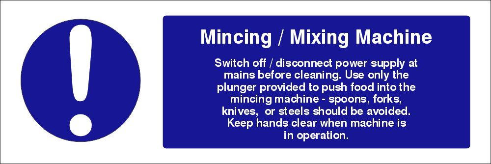 Mincing, Mixing Machine safety sign (CAT31) | Safety Sign Online