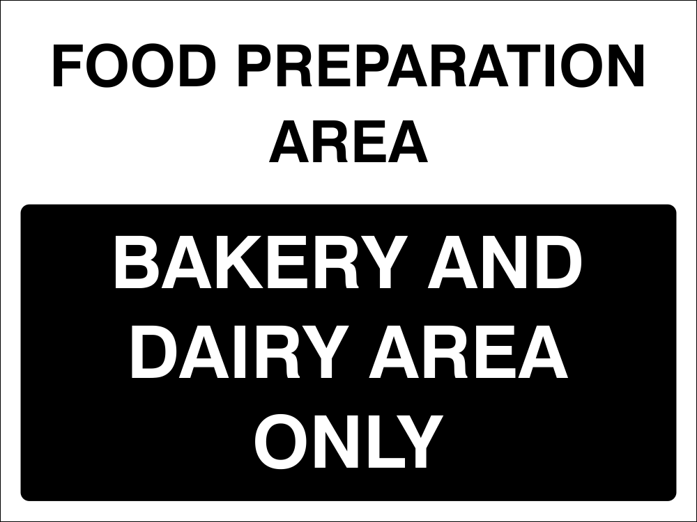 Food preparation area safety sign (CAT6) | Safety Sign Online