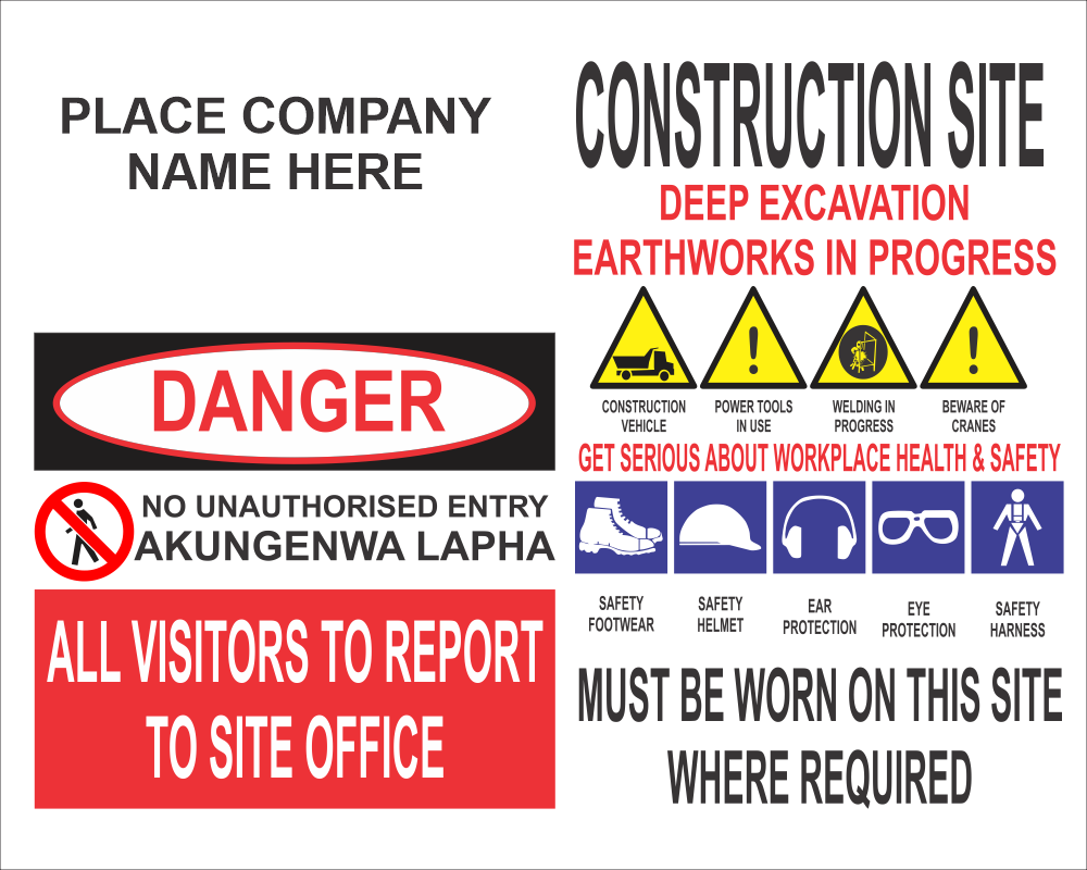 Construction site safety sign (CON003) | Safety Sign Online