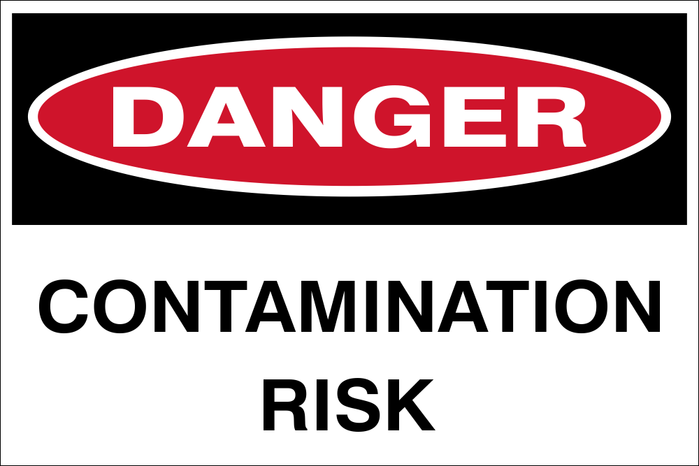 Danger : Contamination risk safety sign (DAN073) | Safety Sign Online