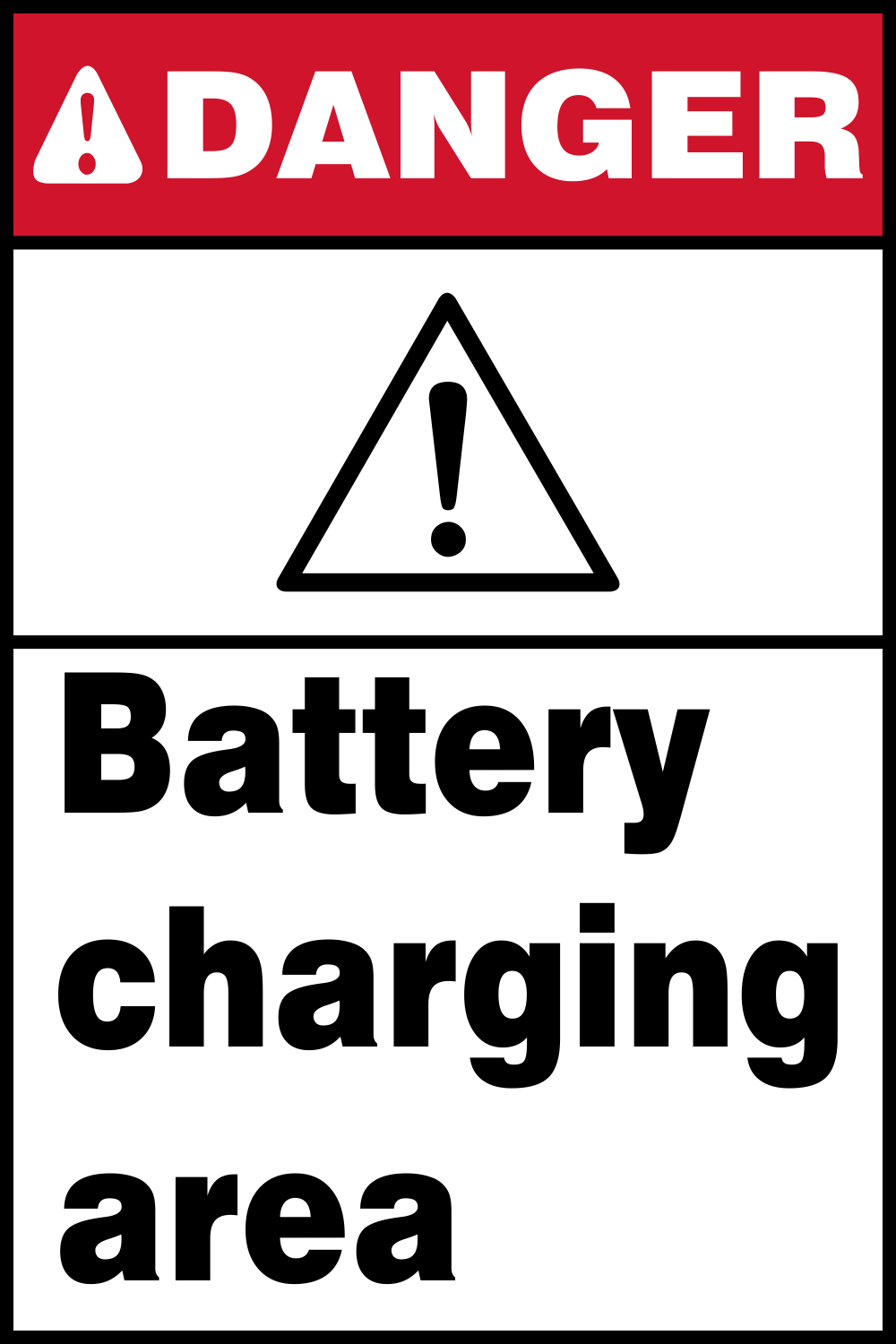 Danger : Battery charging area safety sign| Safety Sign Online