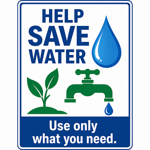 Help Save Water – Use Only What You Need Safety| Safety Sign Online