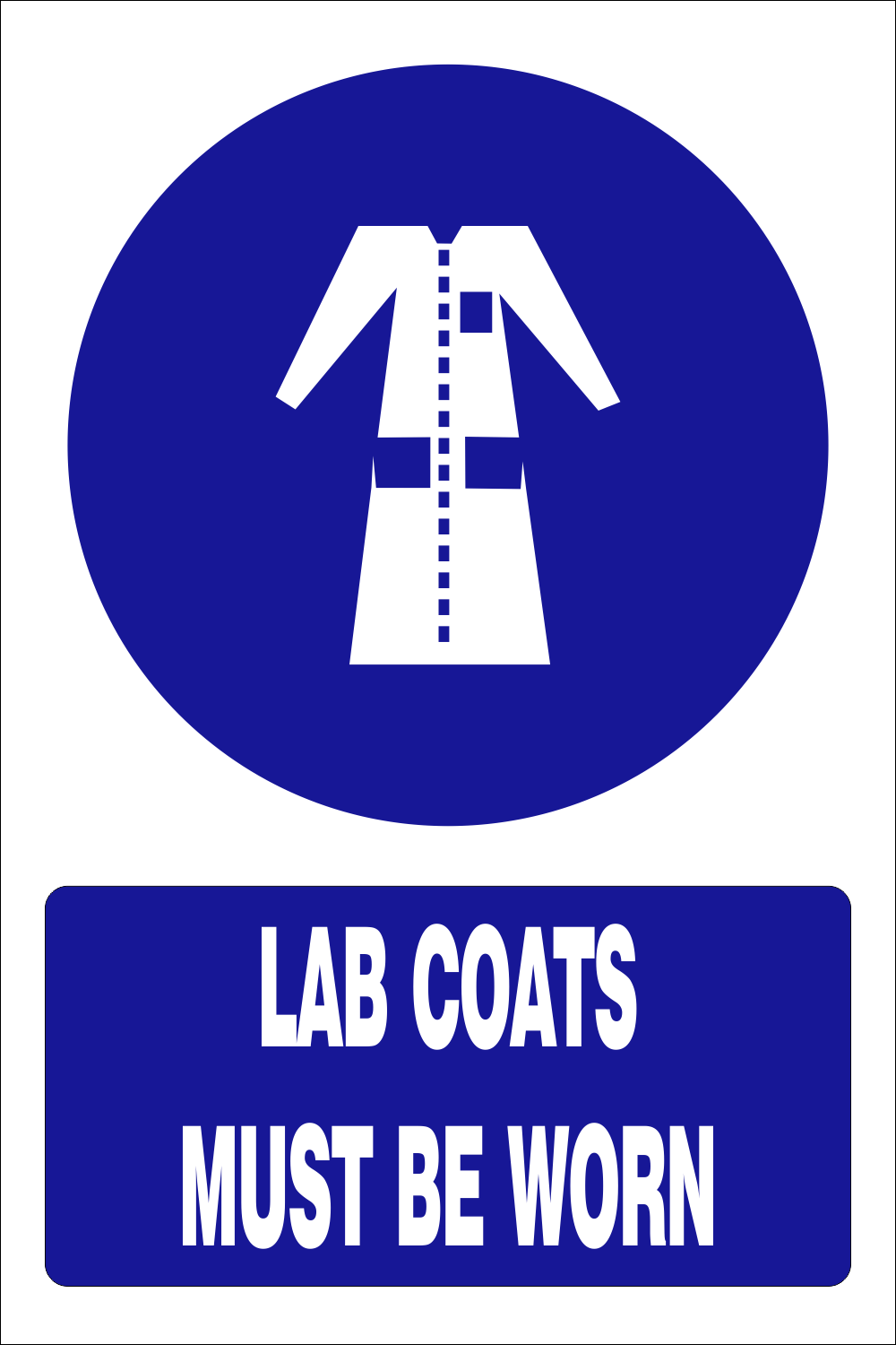 Lab coats must be worn safety sign (MV021A) | Safety Sign Online