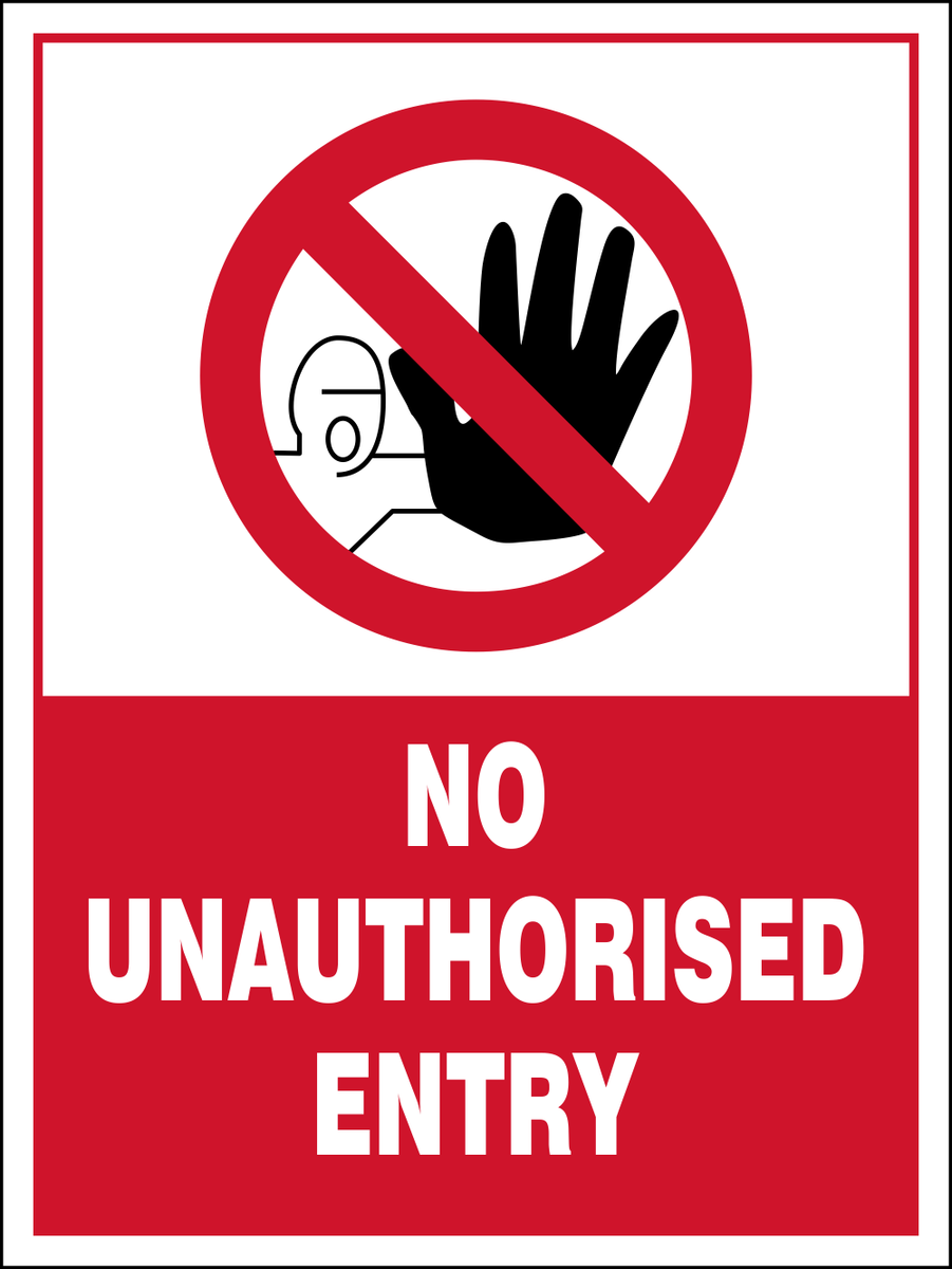No Unauthorised Entry safety sign (NE53) | Safety Sign Online