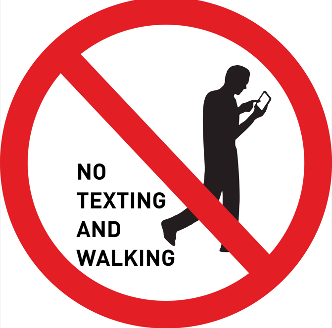 No Texting and walking road sign (R242) | Safety Sign Online
