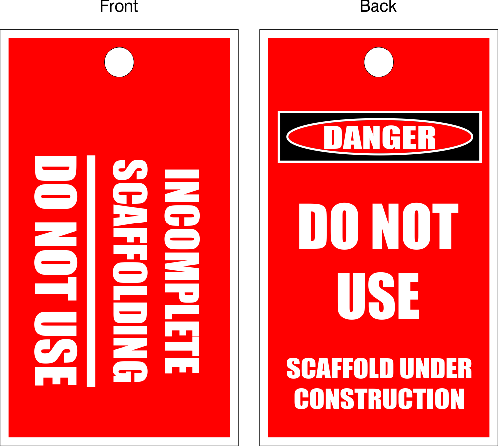 Scaffold Do not use - Incomplete Scaffolding | Safety Sign Online
