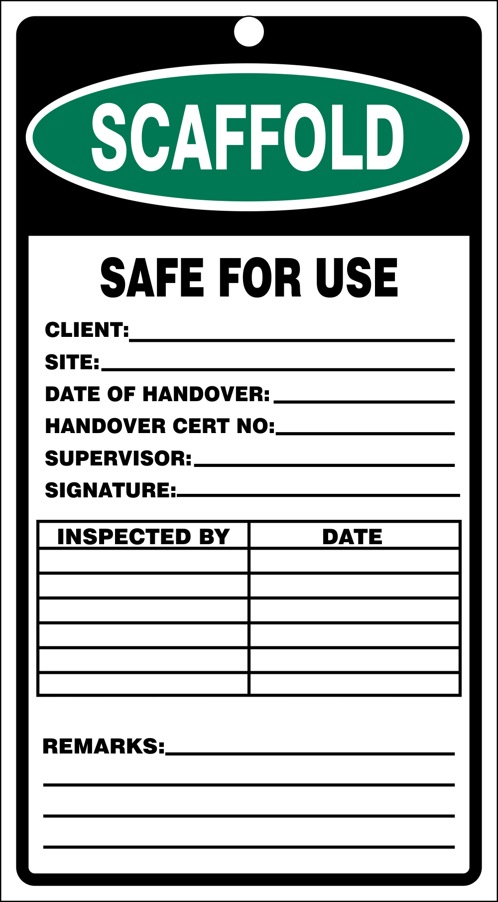 Scaffold safe for use Tags (MV46) | Safety Sign Online