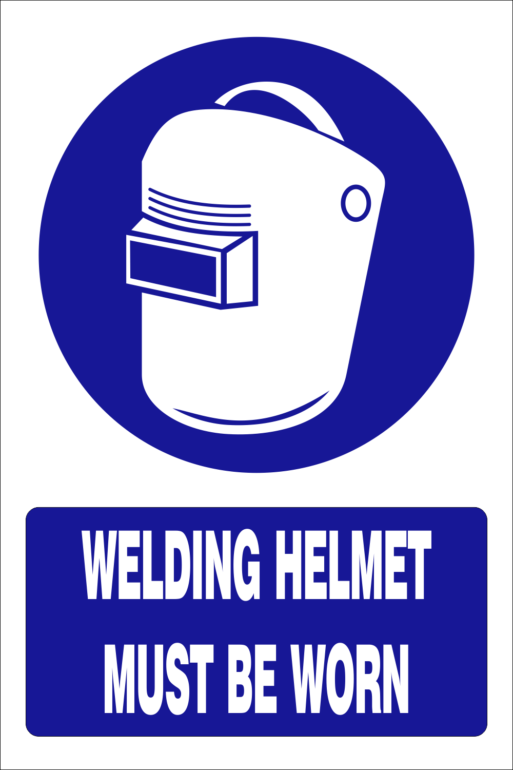 Welding Helmet must be worn safety sign (MV029) | Safety Sign Online
