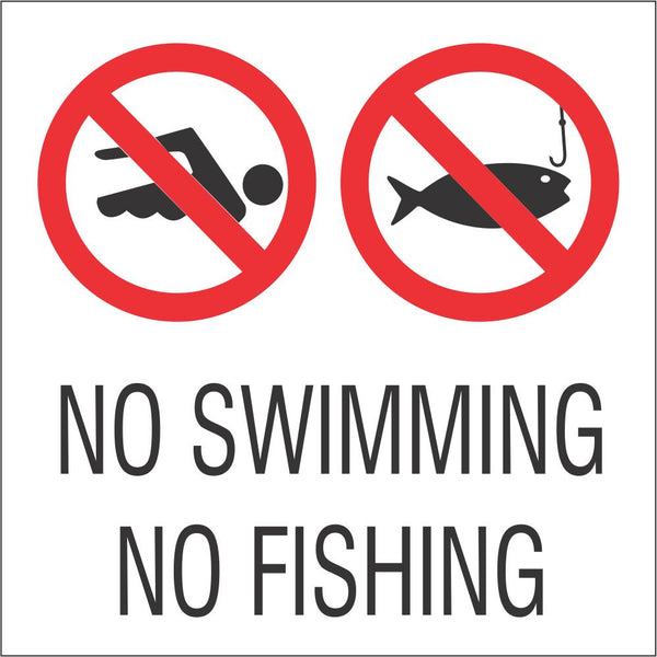 No swimming or fishing safety sign (P18) | Safety Sign Online