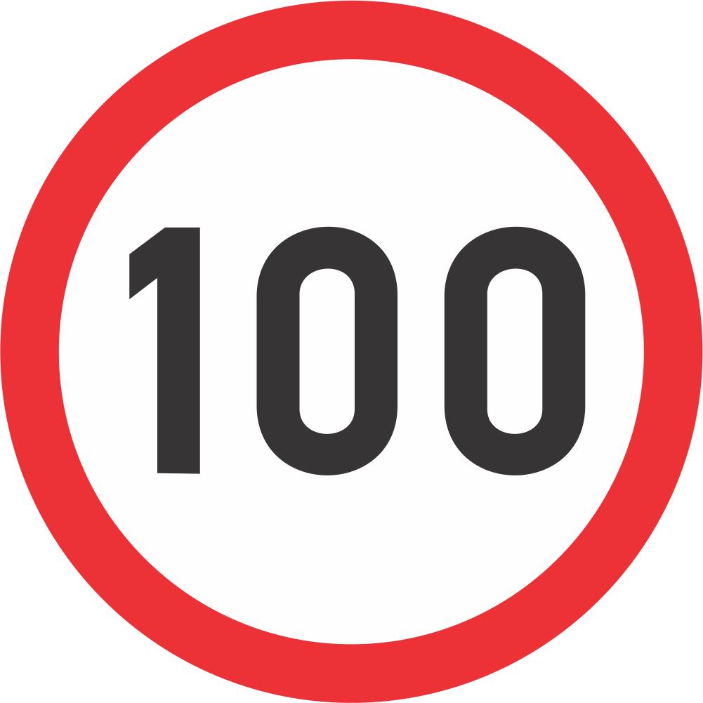100km Speed Limit road sign (R201) 100 | Safety Sign Online