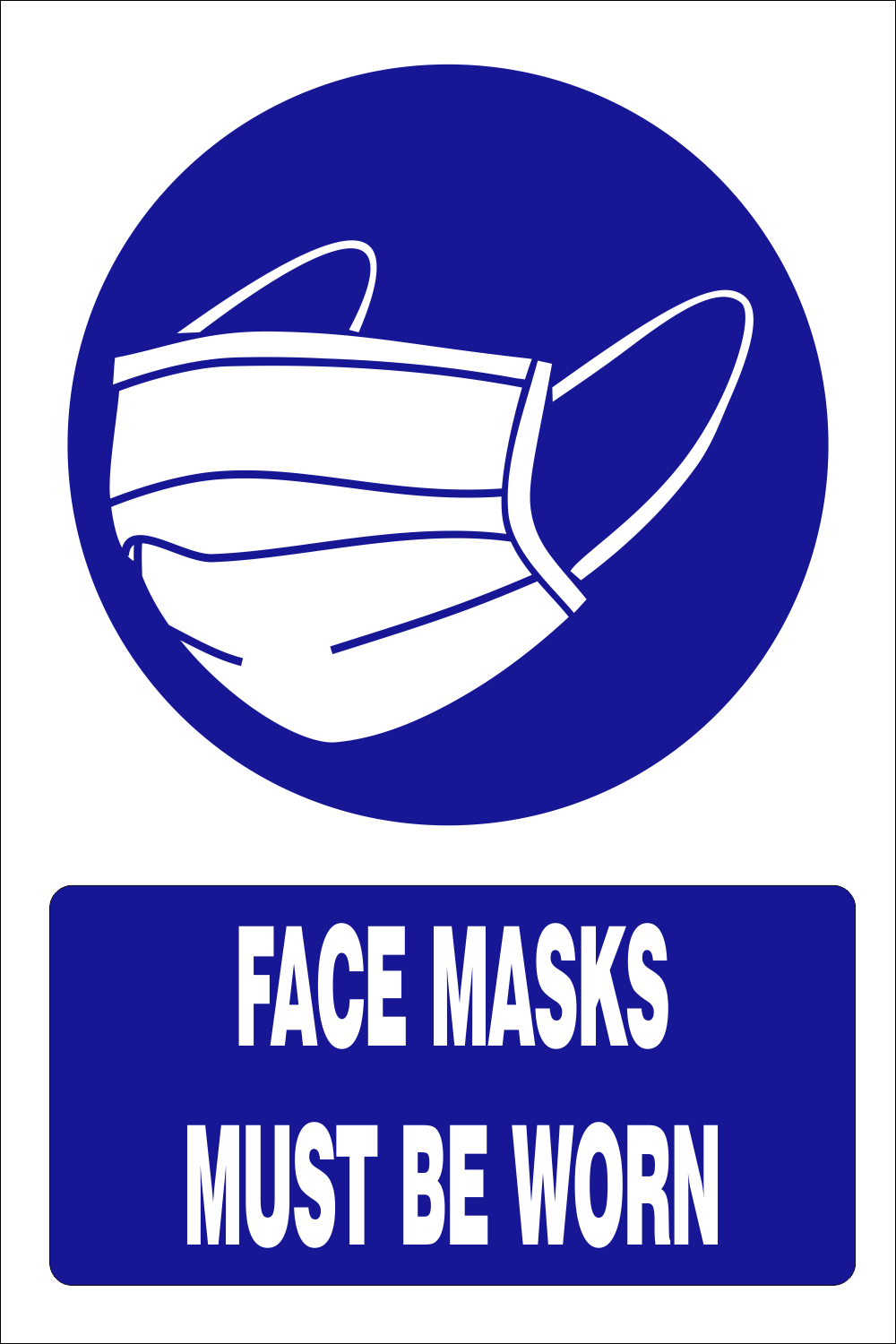 Face masks must be worn safety sign (MV028A) | Safety Sign Online
