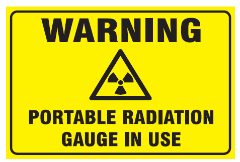 Warning portable radiation gauge in use safety| Safety Sign Online