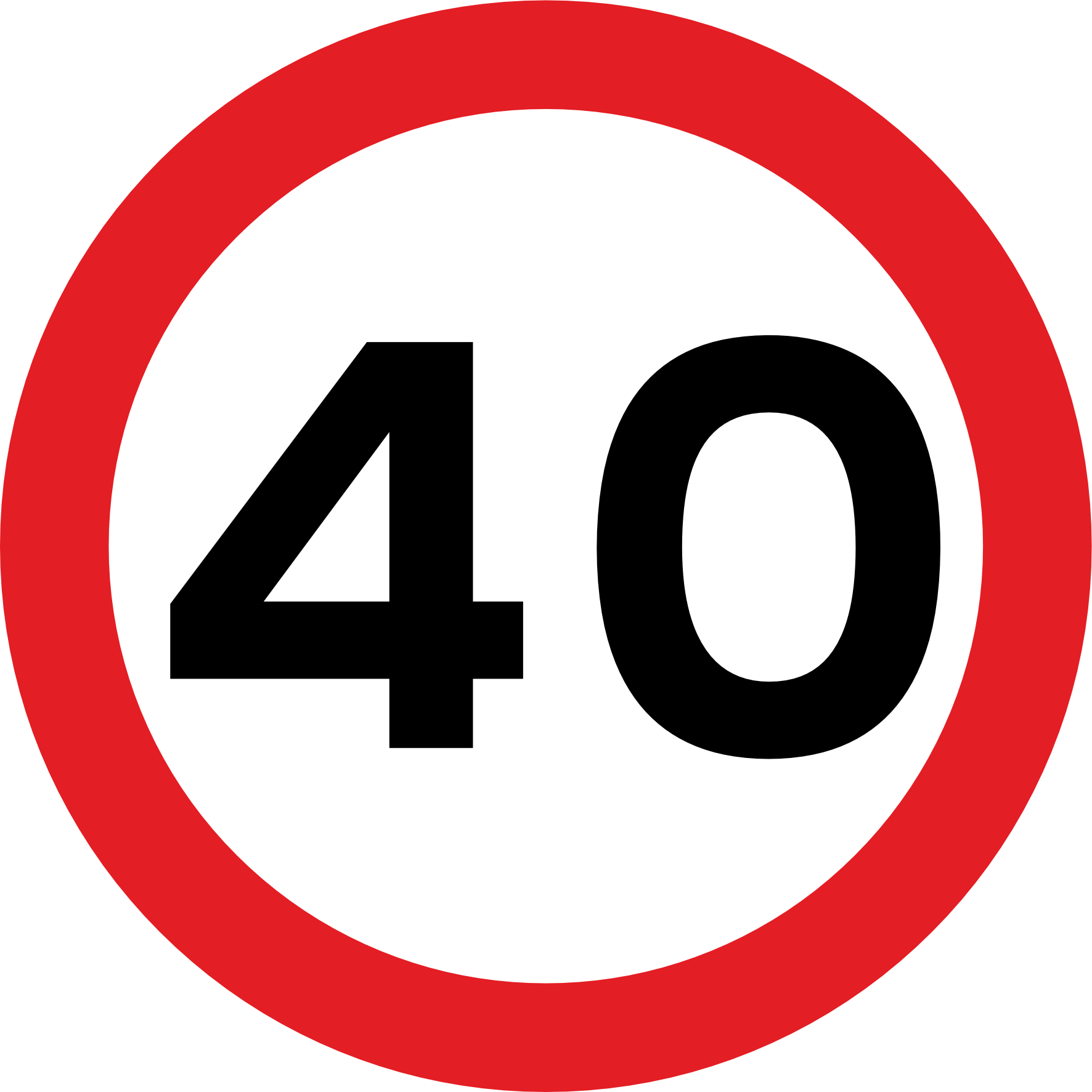 40km Speed Limit Class 1 road sign (R201) 40 | Safety Sign Online