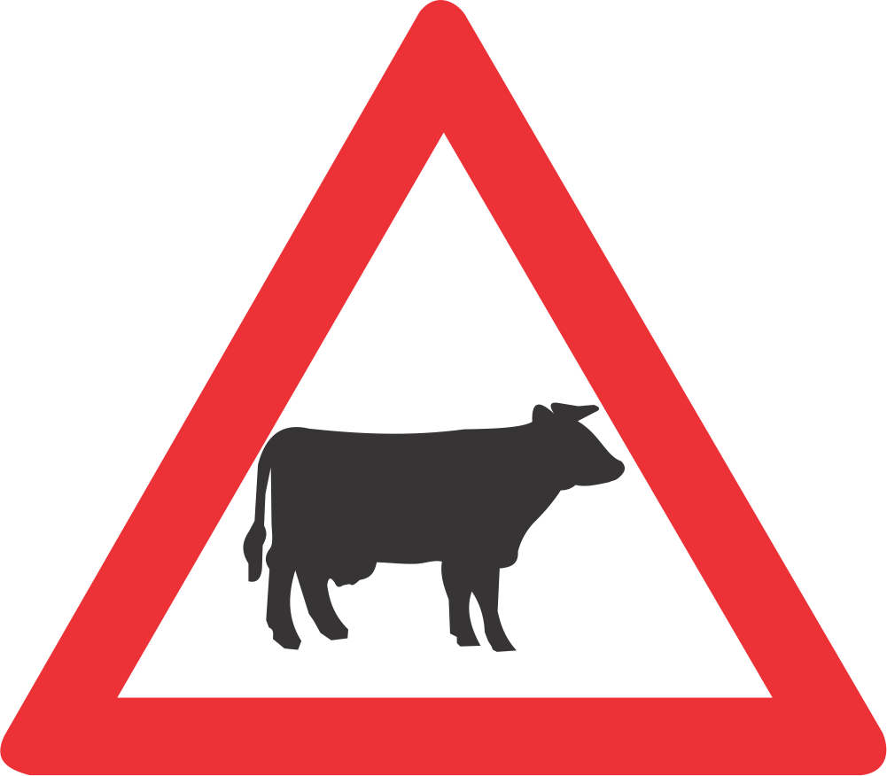 Domestic animals (cattle) road sign (W310) | Safety Sign Online