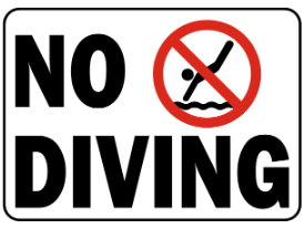 No diving safety sign (PR017) | Safety Sign Online